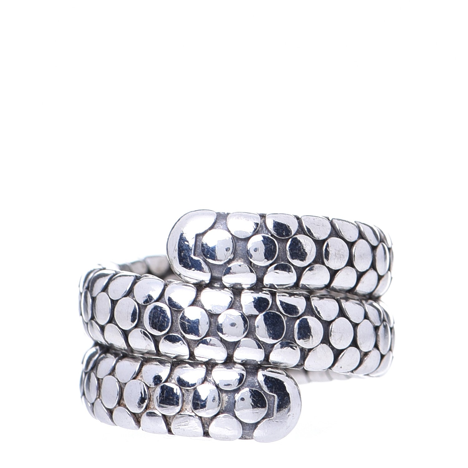 John Hardy Sterling Silver Dot Double Coil Ring 54 7 739590 – FASHIONPHILE
