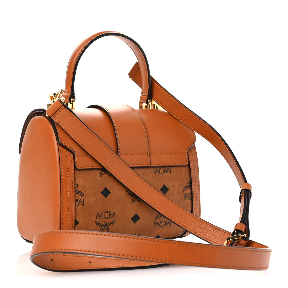 MCM Visetos Small Tracy Shoulder Bag Cognac 1775434 – FASHIONPHILE