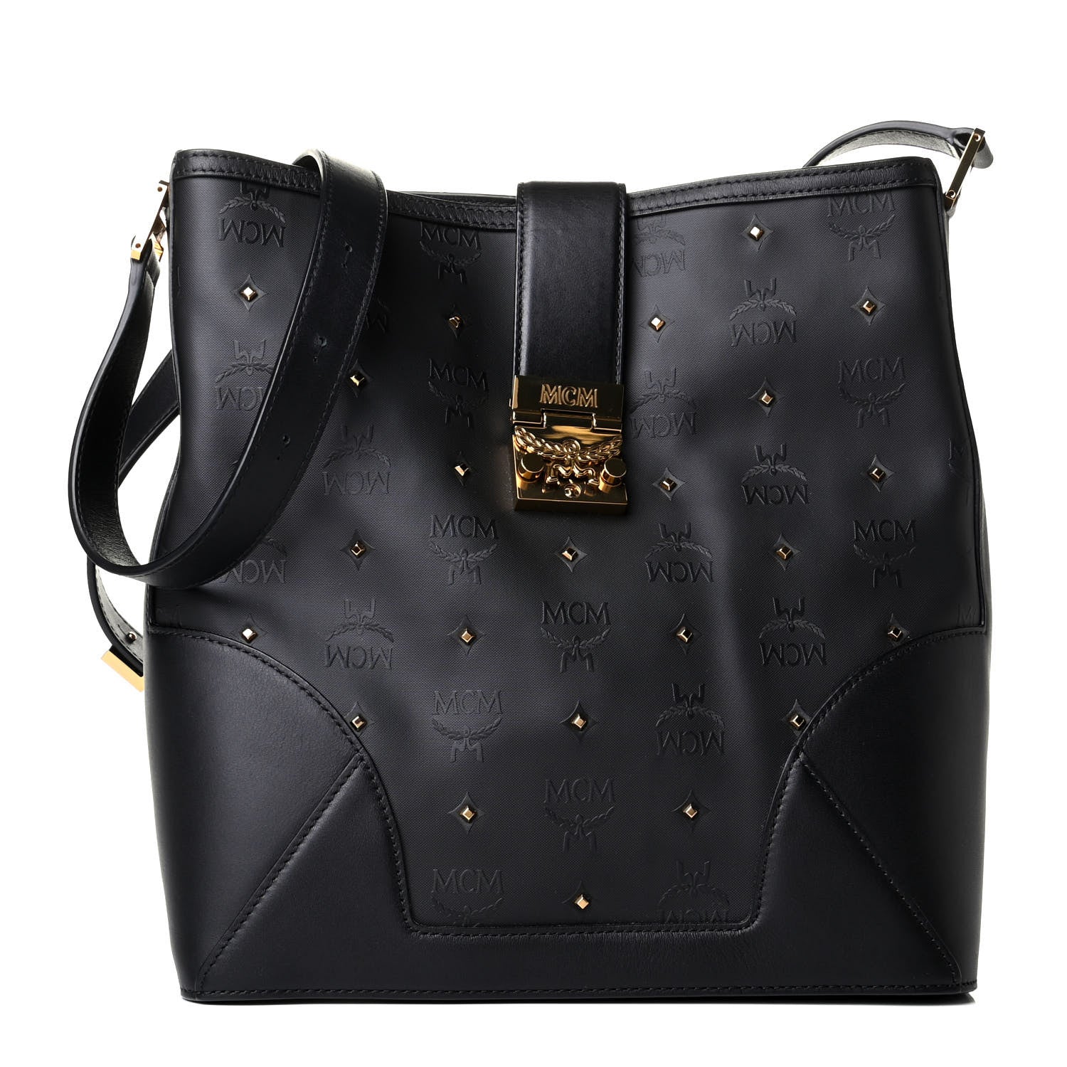 MCM Odeon Claudia Studs Crossbody Bag Black 796851 – FASHIONPHILE