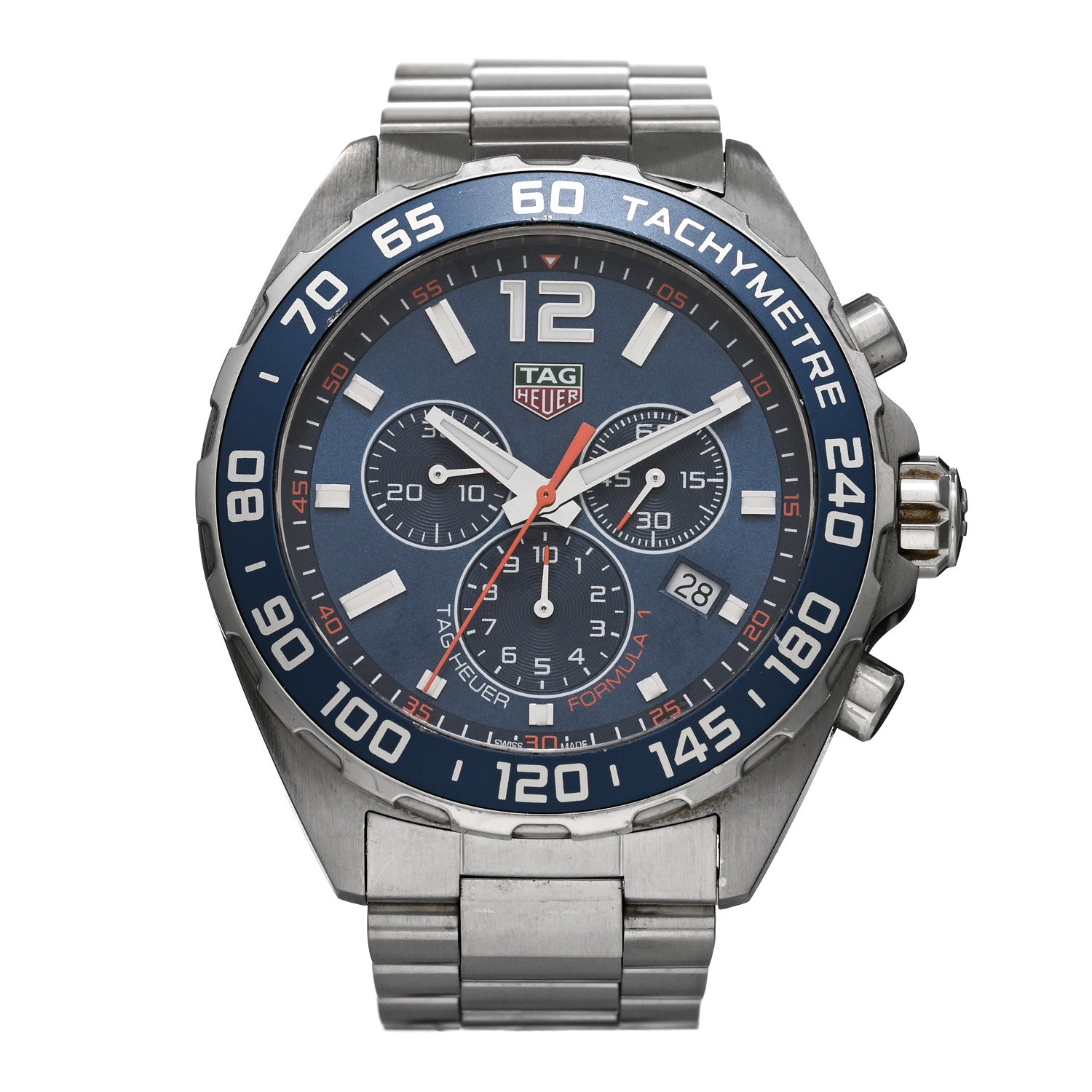 Tag Heuer Stainless Steel 43mm Formula 1 Chronograph Quartz Watch Blue ...