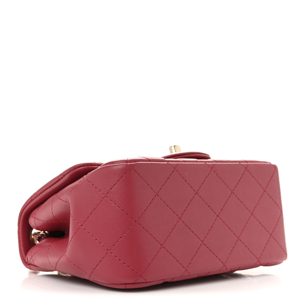 Chanel Lambskin Quilted Mini Square Flap Dark Pink 1796670 – FASHIONPHILE
