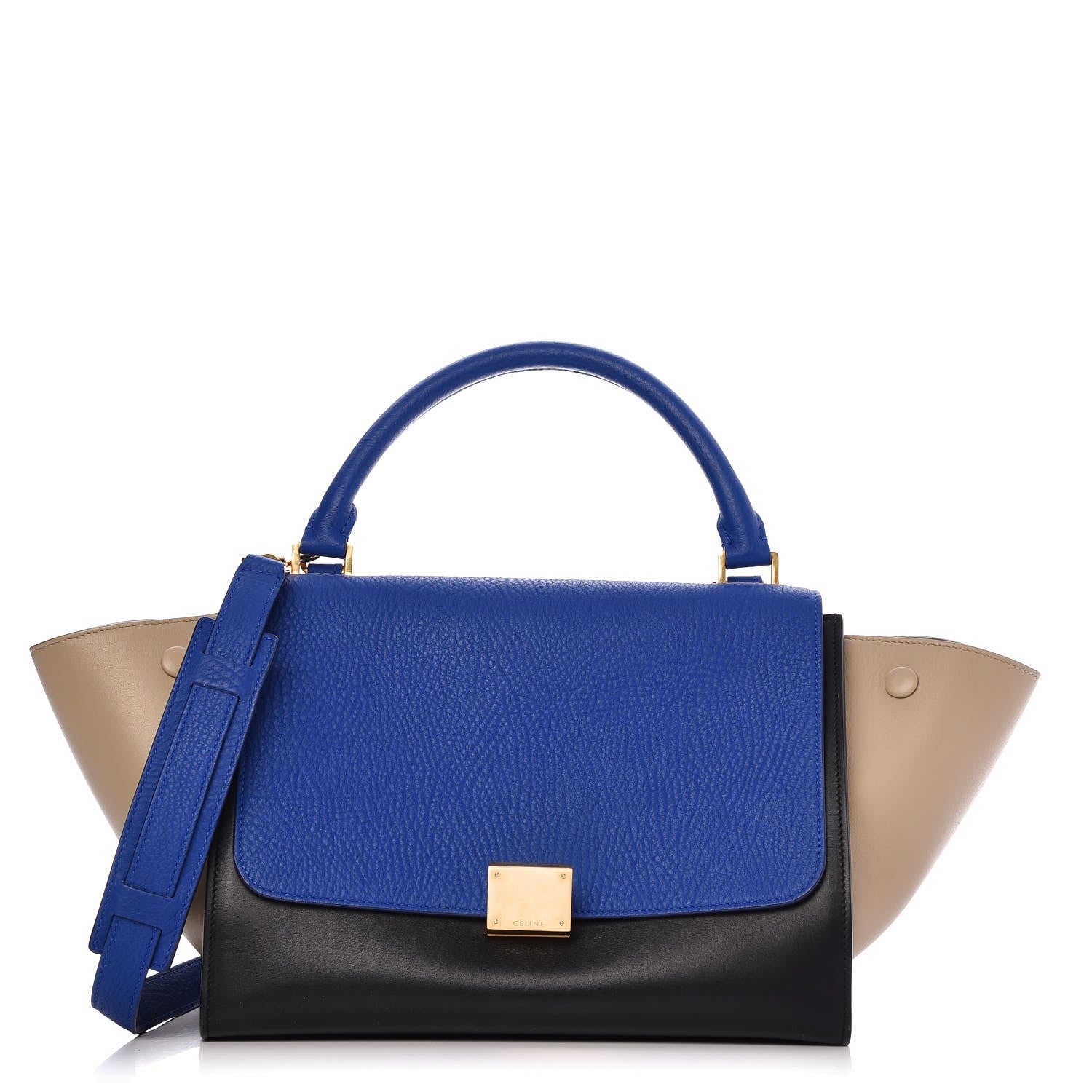 Celine Elephant Calfskin Small Tri-color Trapeze 281722 – FASHIONPHILE