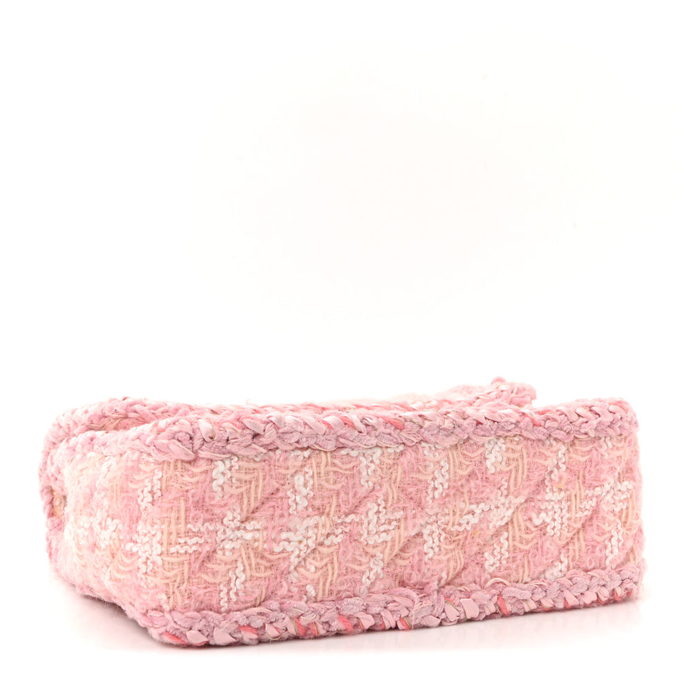 Chanel Tweed Braid Mini Reissue Square Flap Pink White 1815988 ...