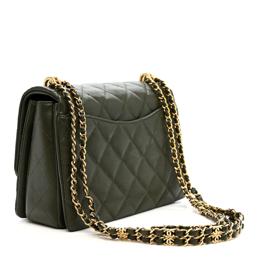 Chanel Caviar Quilted Mini Coco First Flap Khaki 1793309 – FASHIONPHILE