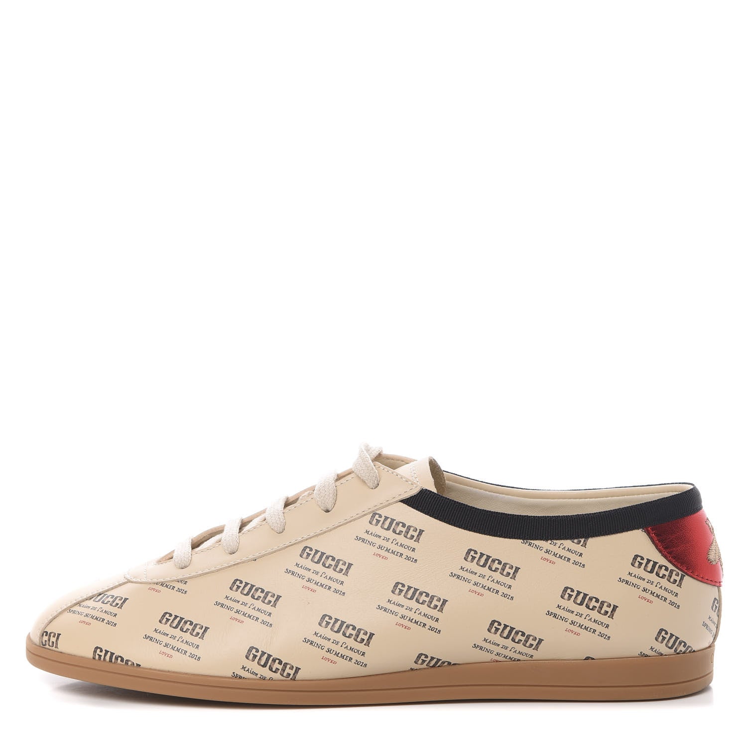 Gucci Calfskin Stamp Print Mens Falacer Sneakers 7.5 Soy 615134 ...