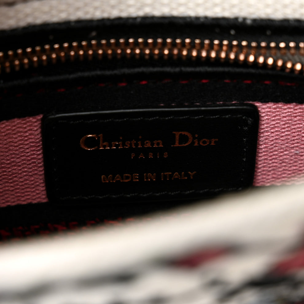 Christian Dior Canvas Florilegio Embroidered Mini Lady D-Lite White ...