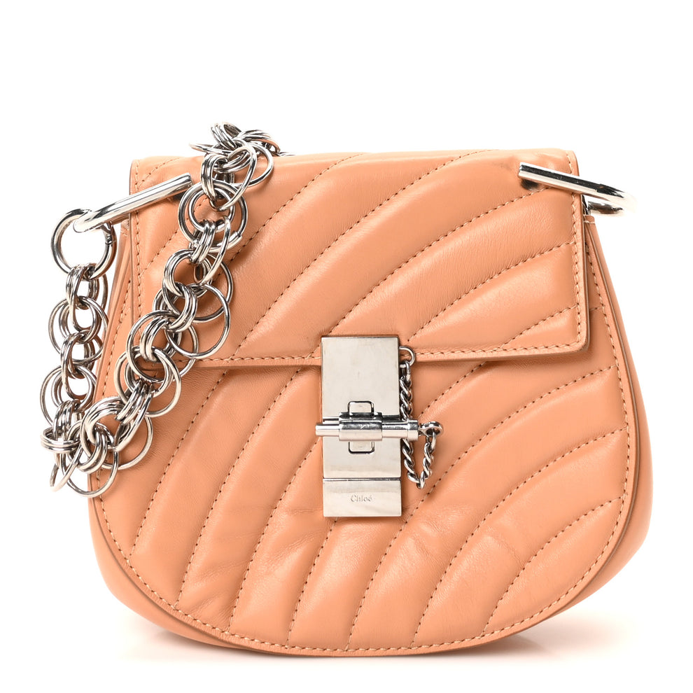 Chloe Calfskin Quilted Mini Drew Bijou Shoulder Bag Blushy Pink 1795542 ...