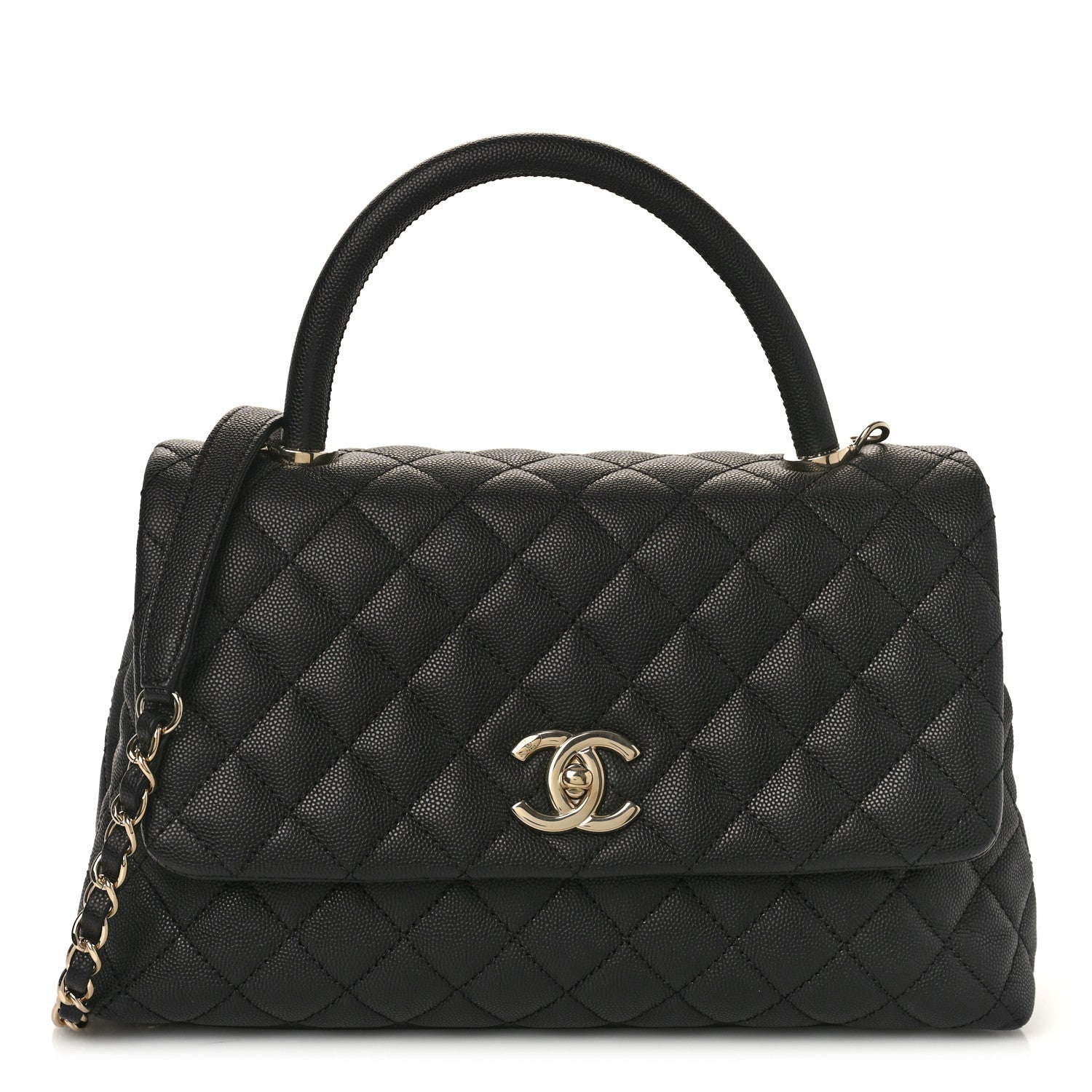 Chanel Caviar Quilted Small Coco Handle Flap Black 1359357 – FASHIONPHILE