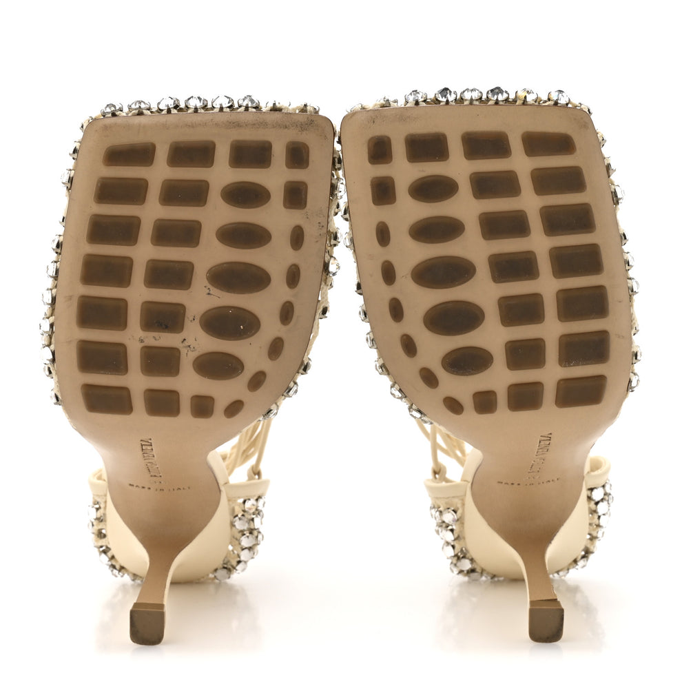 Bottega Veneta Mesh Nappa Crystal Embellished Sparkle Stretch Ankle Tie ...