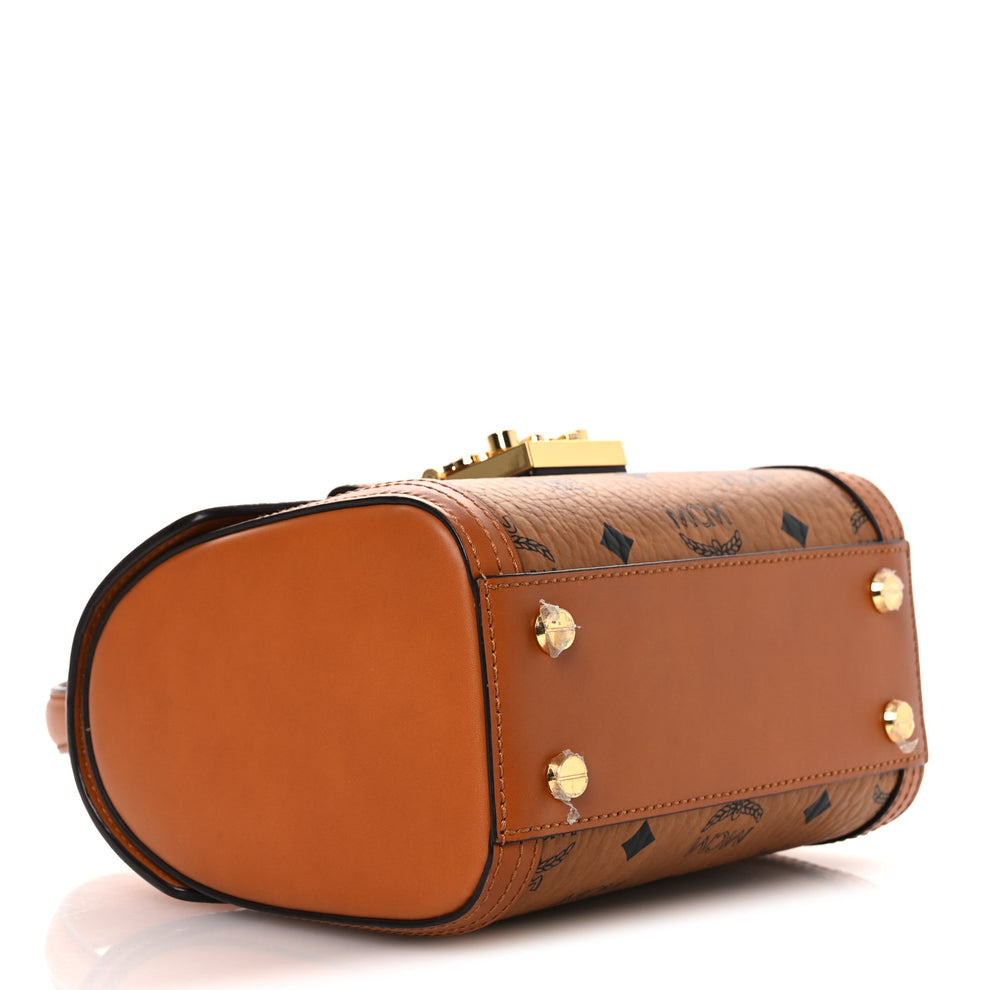 MCM Visetos Small Tracy Shoulder Bag Cognac 1775434 – FASHIONPHILE