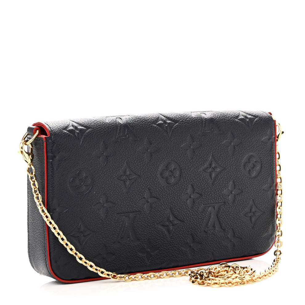 Louis Vuitton Empreinte Pochette Felicie Chain Wallet Marine Rouge ...