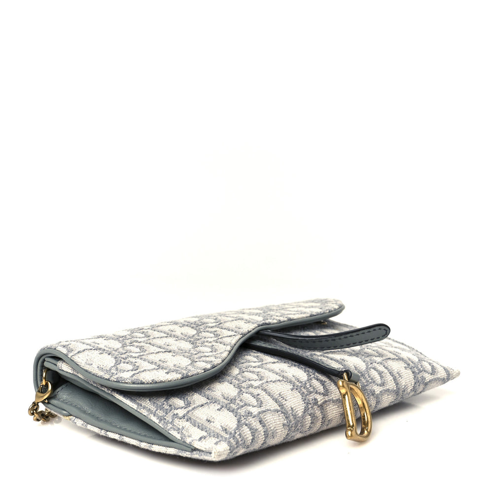Christian Dior Oblique Saddle Chain Long Wallet Grey 1772253 – FASHIONPHILE