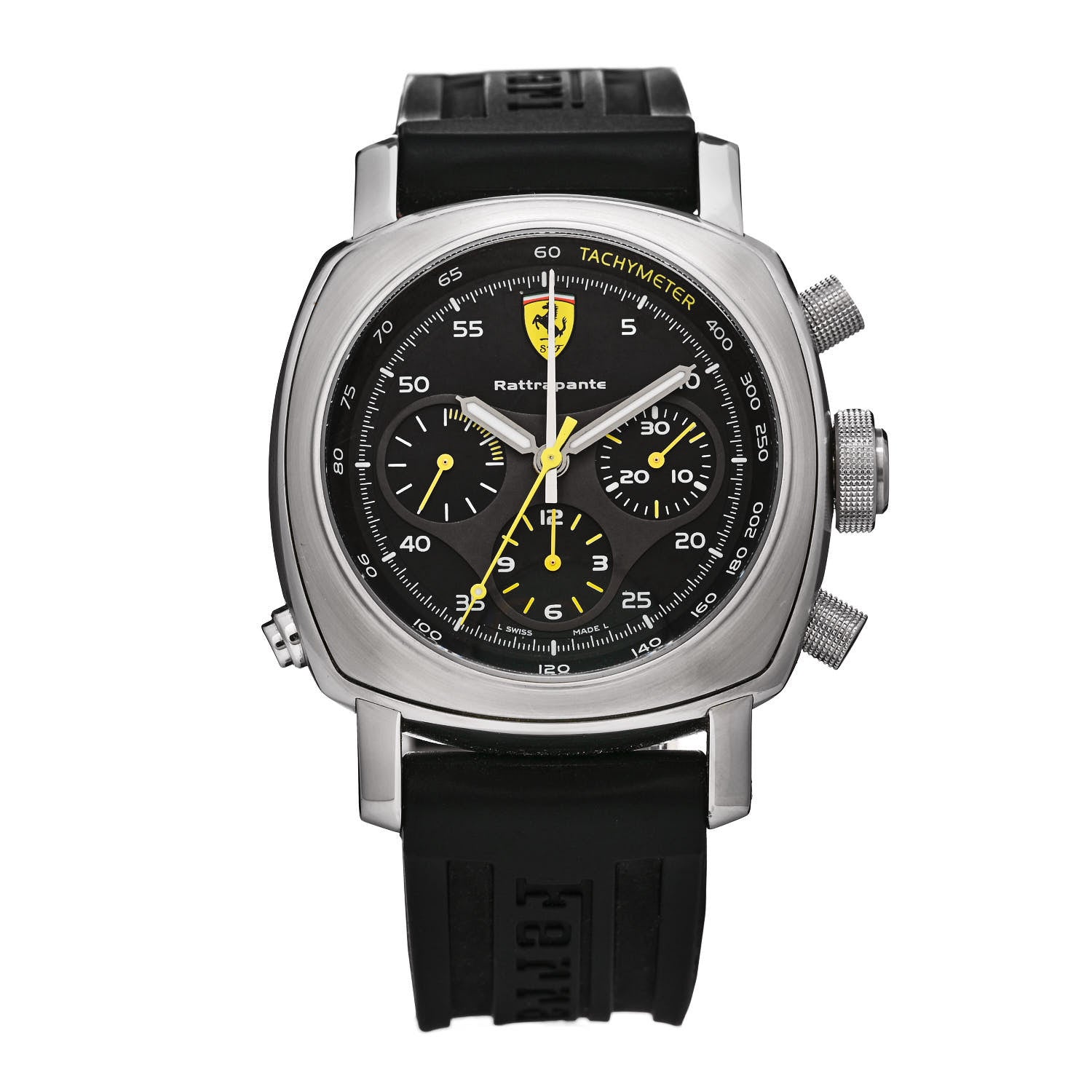 Panerai Stainless Steel Rubber 45mm Ferrari Rattrapante Limited Edition ...