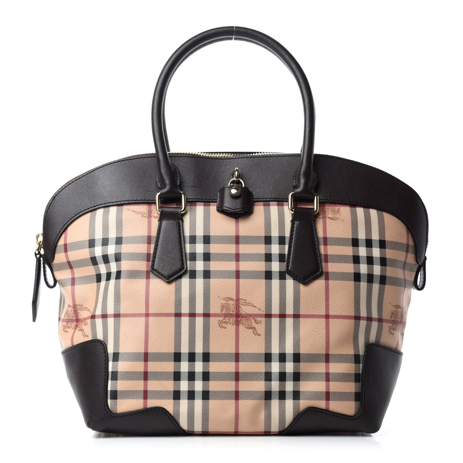 Burberry Haymarket Check Medium Primrose Tote Chocolate 741378 ...