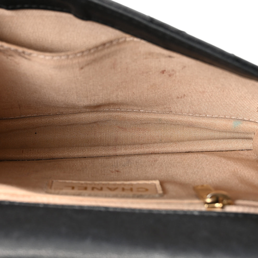 Chanel Goatskin Quilted Pearl Chain Flap Bag Black 1789887 – FASHIONPHILE