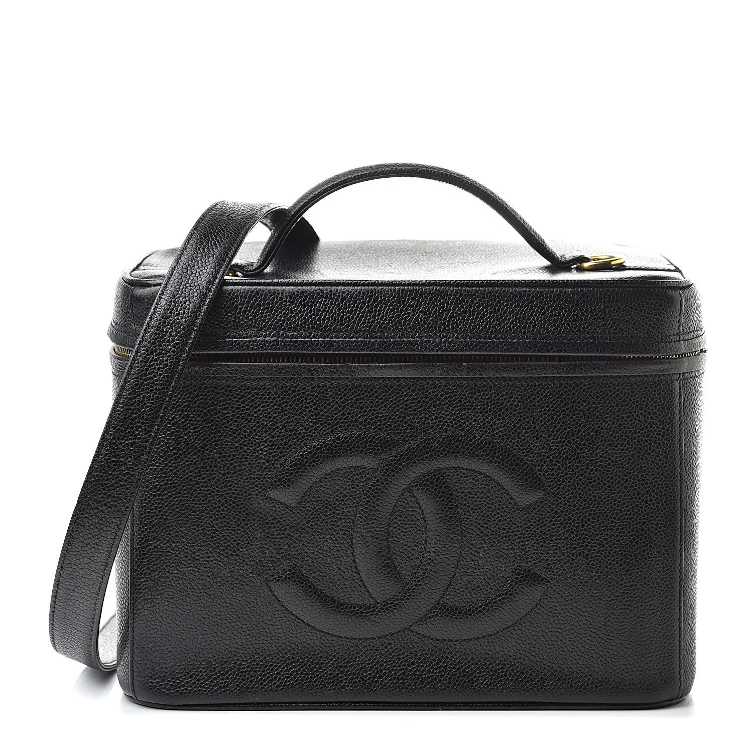 Chanel Caviar CC Vanity Train Case Black 517258 – FASHIONPHILE