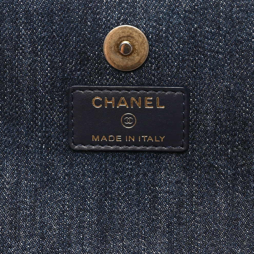 Chanel Denim Quilted Chanel 19 Flap Phone Holder With Chain Blue ...