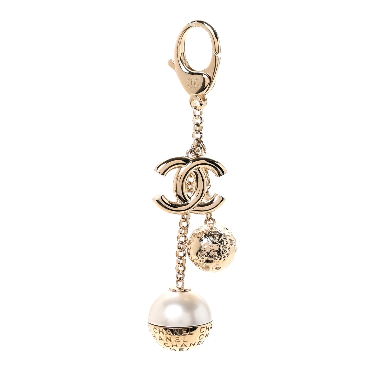 Chanel Metal Pearl CC Key Chain Gold 1776445 – FASHIONPHILE