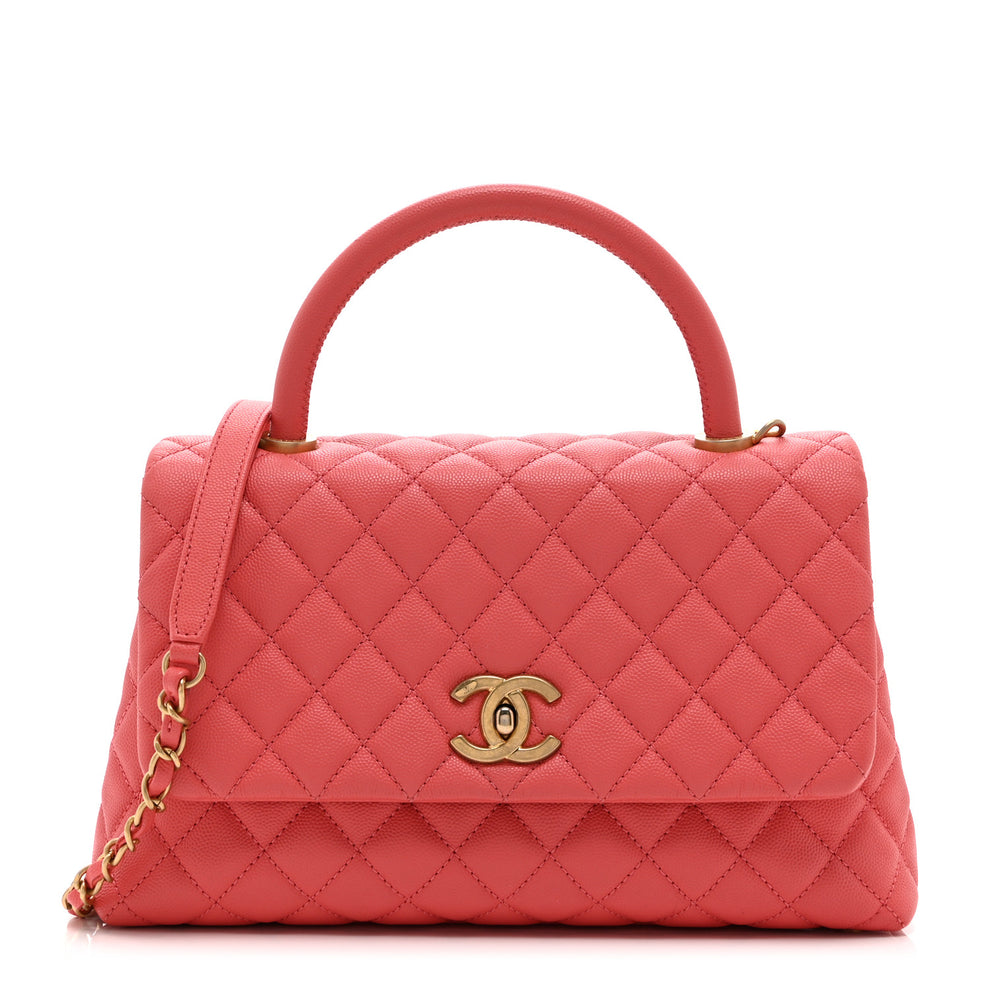 Chanel Caviar Quilted Small Coco Handle Flap Pink 1788194 – FASHIONPHILE