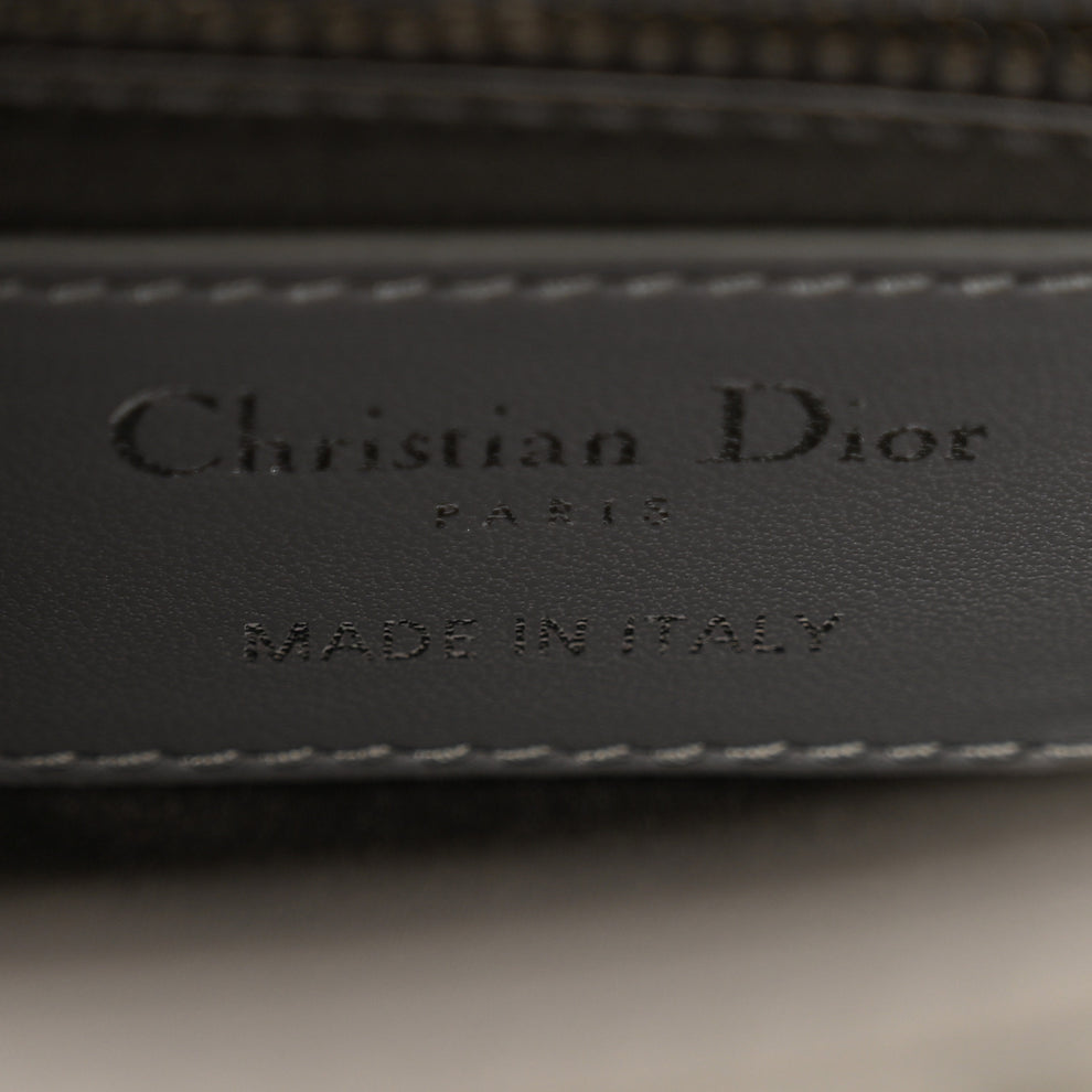 Christian Dior Satin Crystal Cannage Mini Lady Dior Gray 1789411 ...