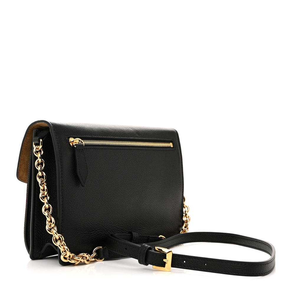 Burberry Derby Calfskin House Check Small Macken Crossbody Bag Black ...
