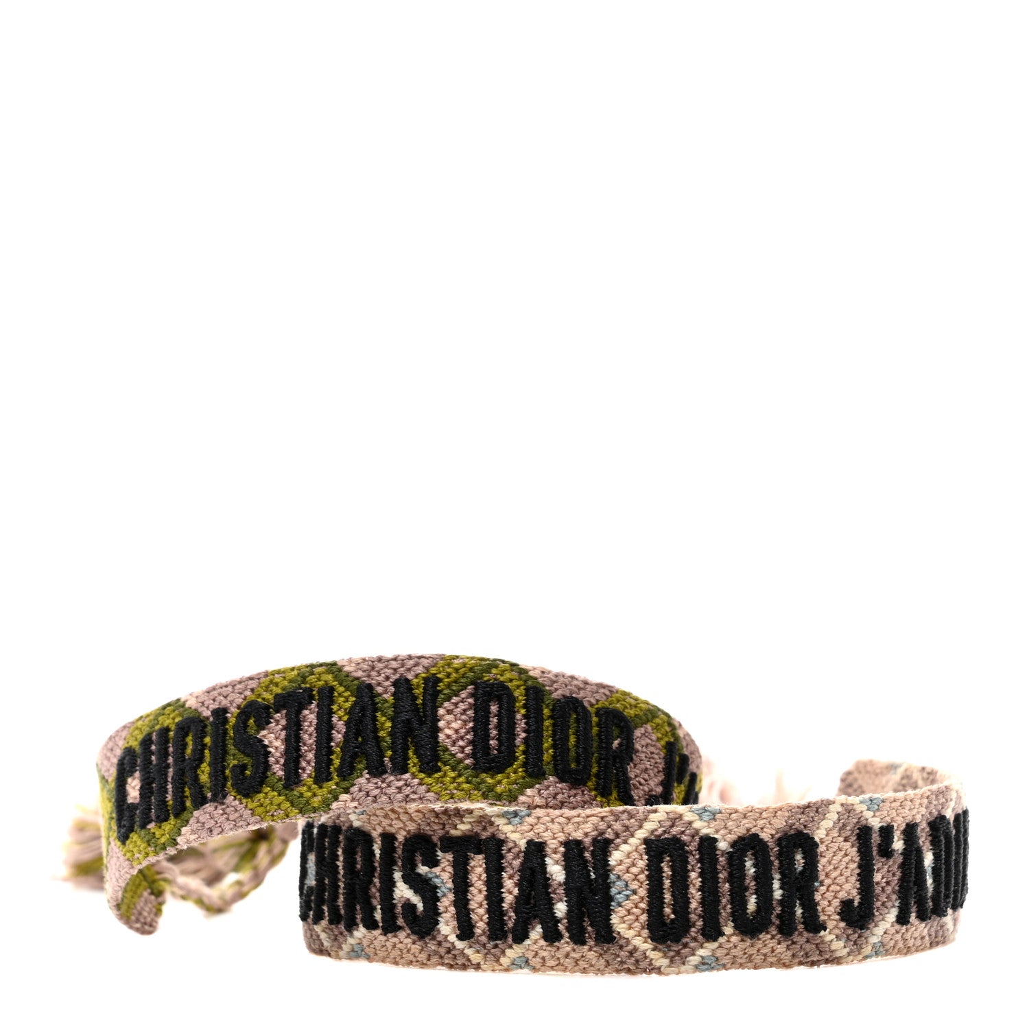 Christian Dior Woven Cotton J'Adior Friendship Bracelet Set Green Pink ...