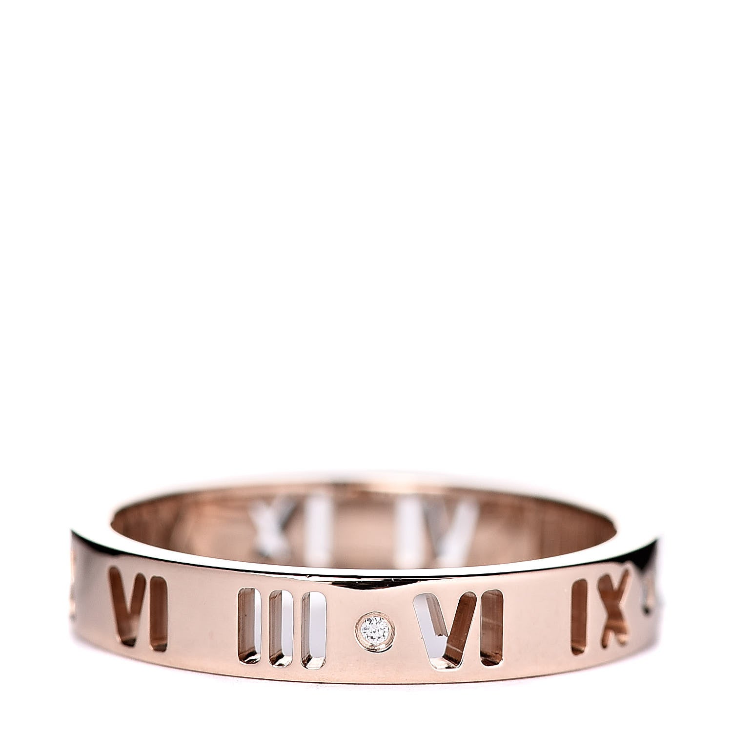 Tiffany 18K Rose Gold Diamond Atlas Pierced Ring 53 6.25 504095 ...