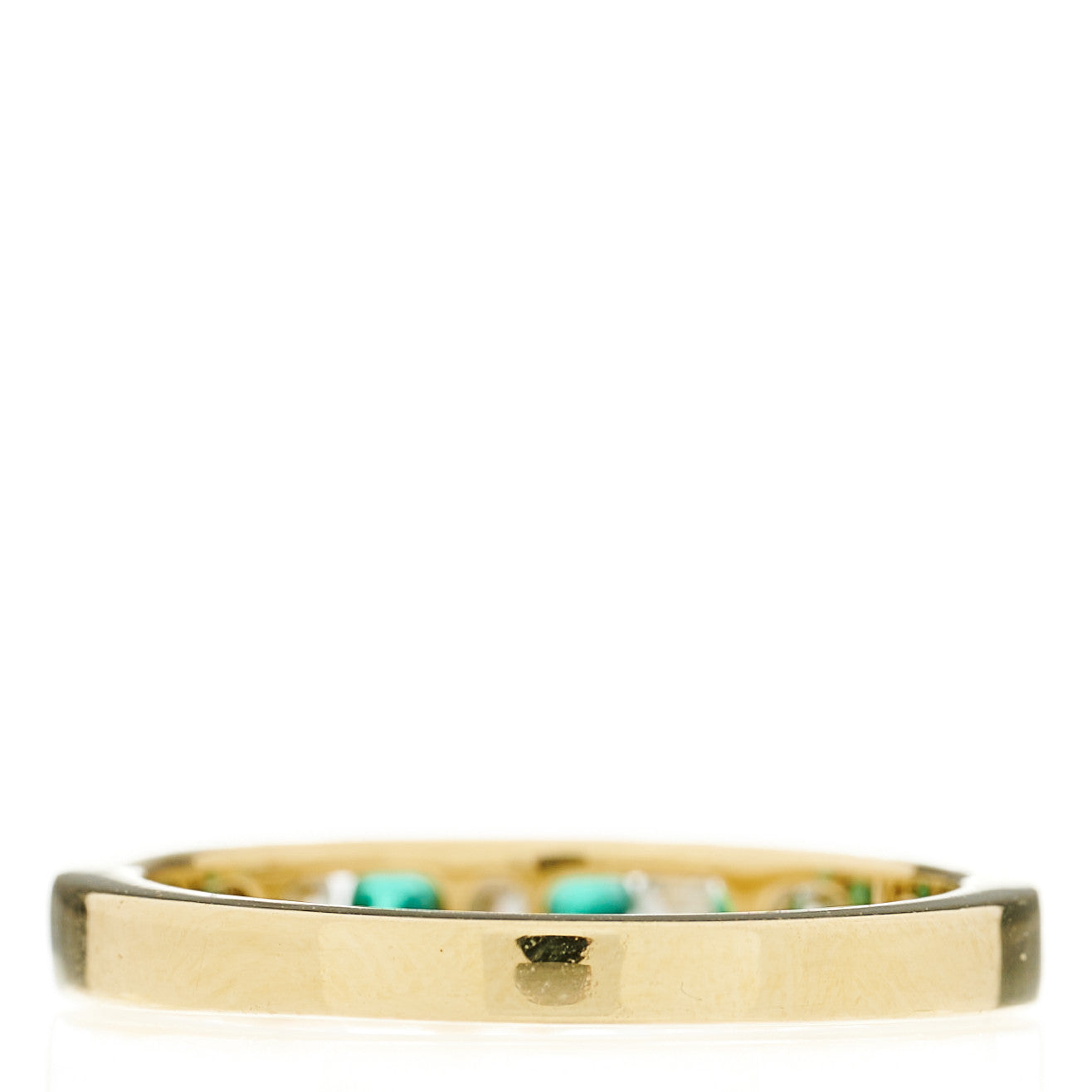 Tiffany 18K Yellow Gold Diamond Emerald Channel-Set Band Ring 54 7 ...
