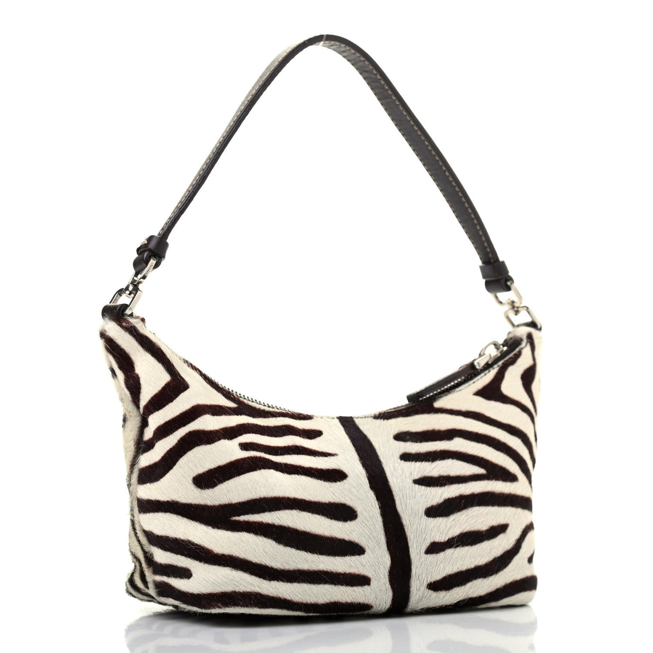 Prada Calf Hair Zebra Print Shoulder Bag White Moro 835755 – FASHIONPHILE
