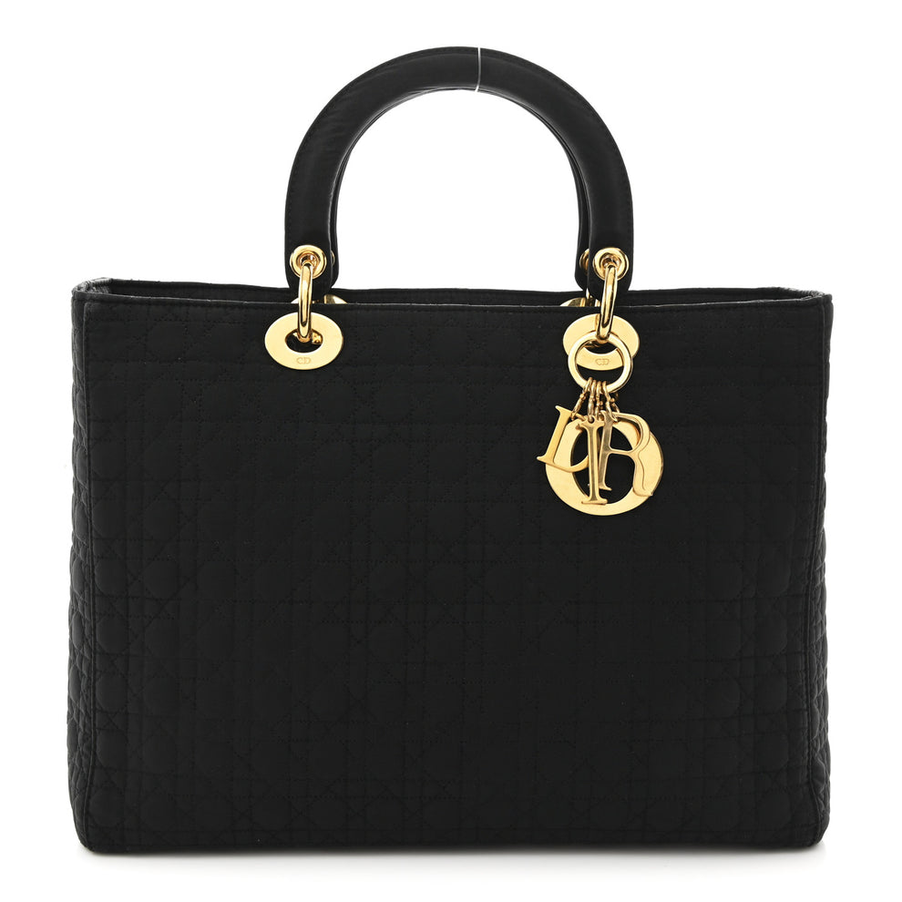 Christian Dior Nylon Cannage Large Lady Dior Black 1801051 – FASHIONPHILE