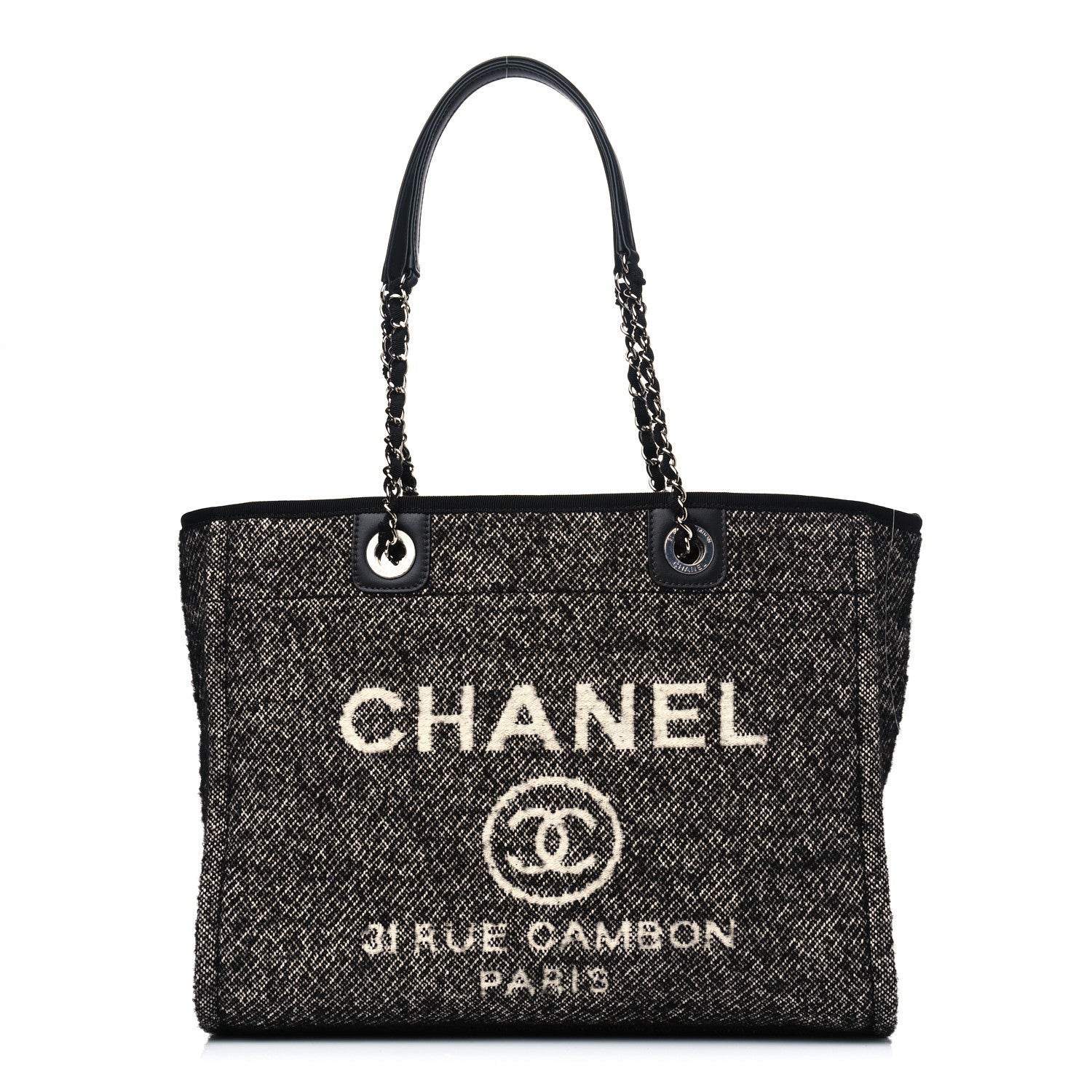 Chanel Mixed Fibers Calfskin Small Deauville Tote Black 1039261 ...
