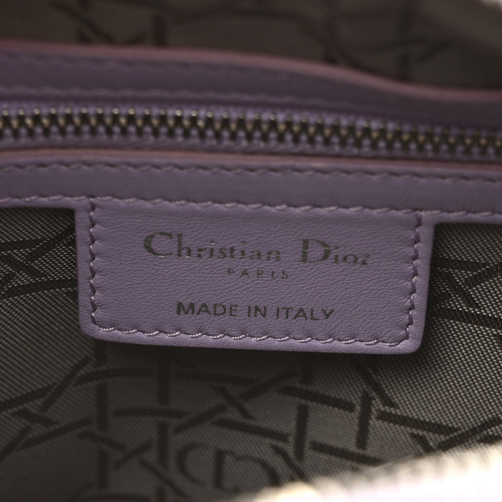 Christian Dior Lambskin Cannage Medium Lady Dior Purple 1757934 ...