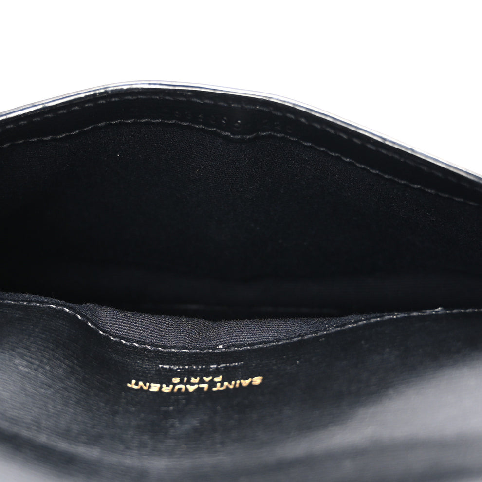 Saint Laurent Smooth Calfskin Monogram Phone Holder Crossbody Black ...