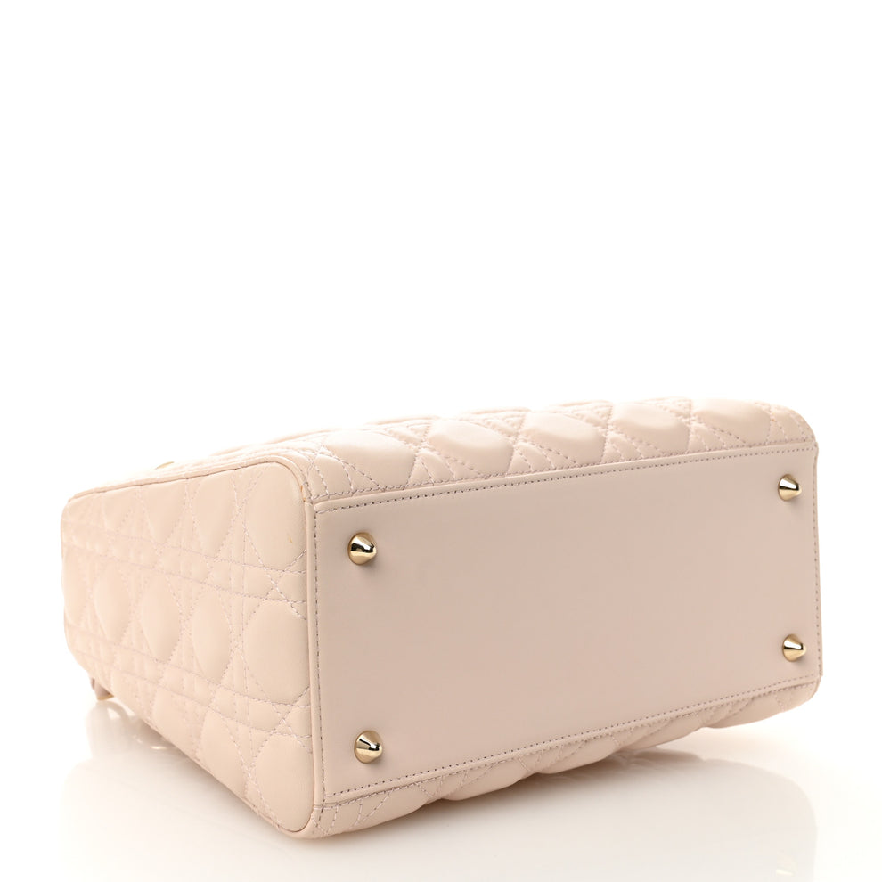 Christian Dior Lambskin Cannage Medium Lady Dior Powder Pink 1785191 ...
