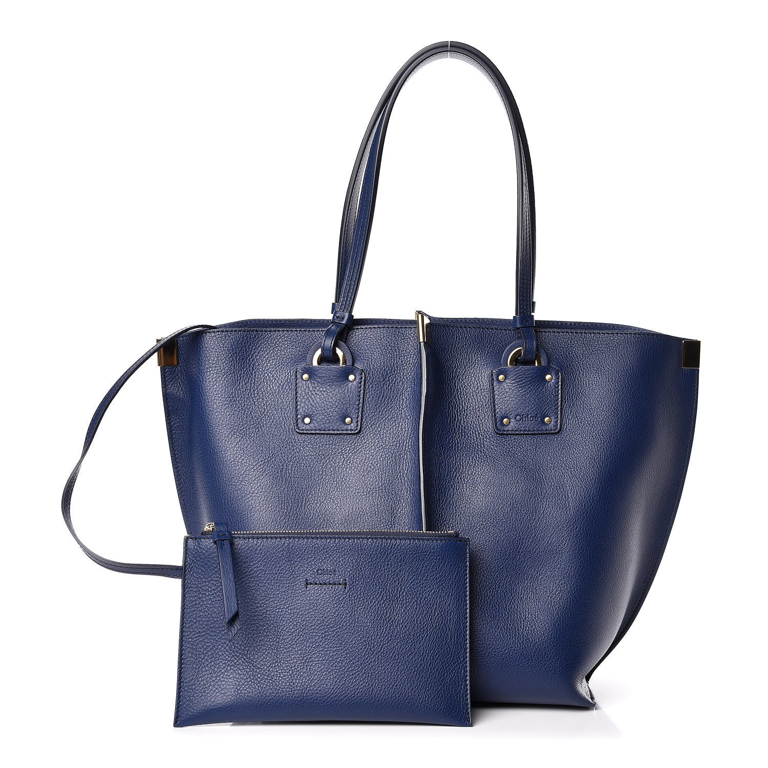 Chloe Smooth Calfskin Medium Vick Tote Captive Blue 451510 – FASHIONPHILE