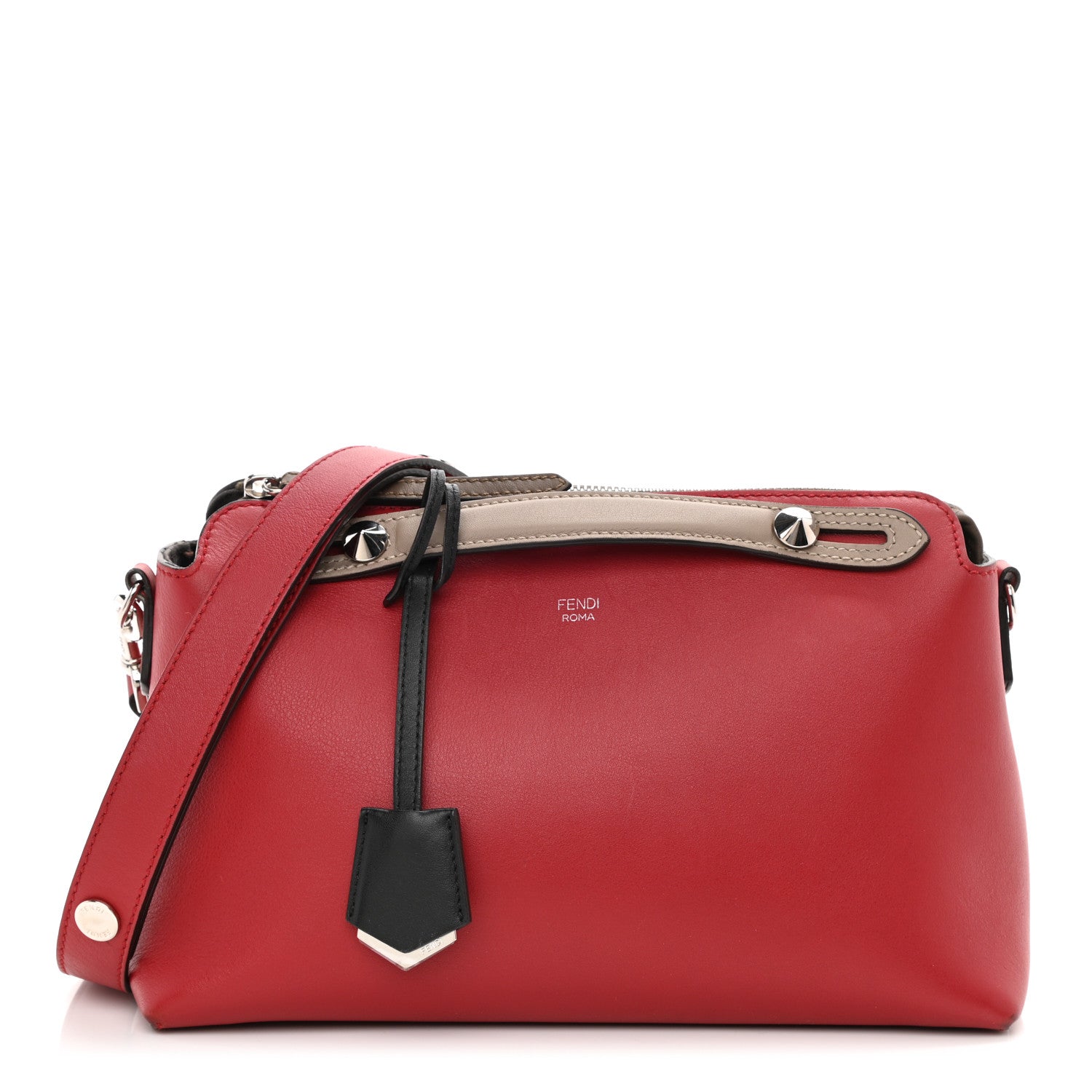 Fendi Vitello Dolce 4 Color Medium By The Way Boston Bag Fragola Black ...
