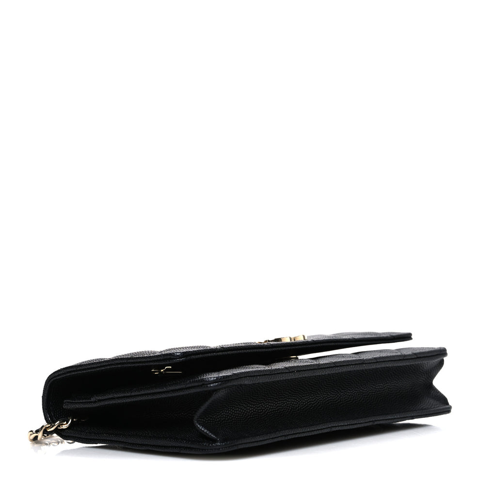 Chanel Caviar Quilted Striated CC Wallet On Chain WOC Black 1875878 ...