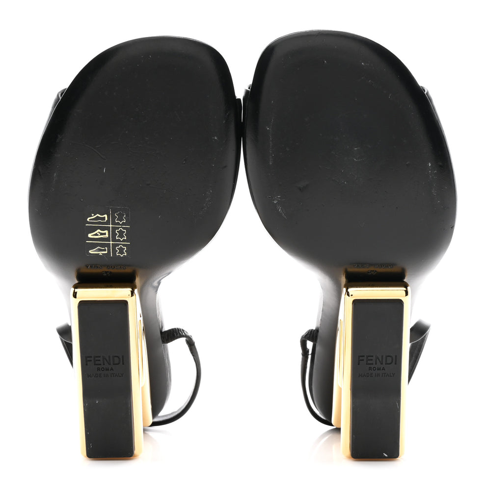 Fendi Calfskin Fendi First Mule Sandals 39 Black 1776882 – FASHIONPHILE