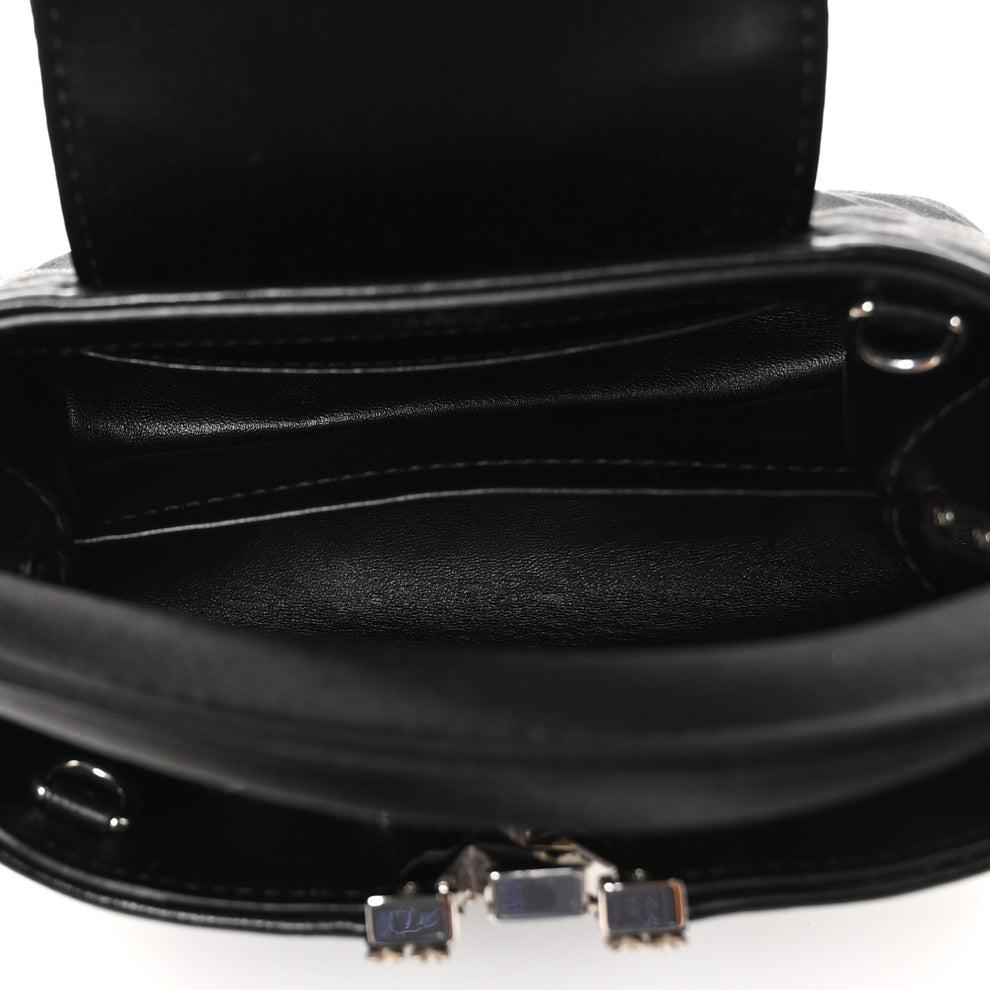 Louis Vuitton Satin Quilted Flower Crystal Mini Capucines Black 1816227 ...