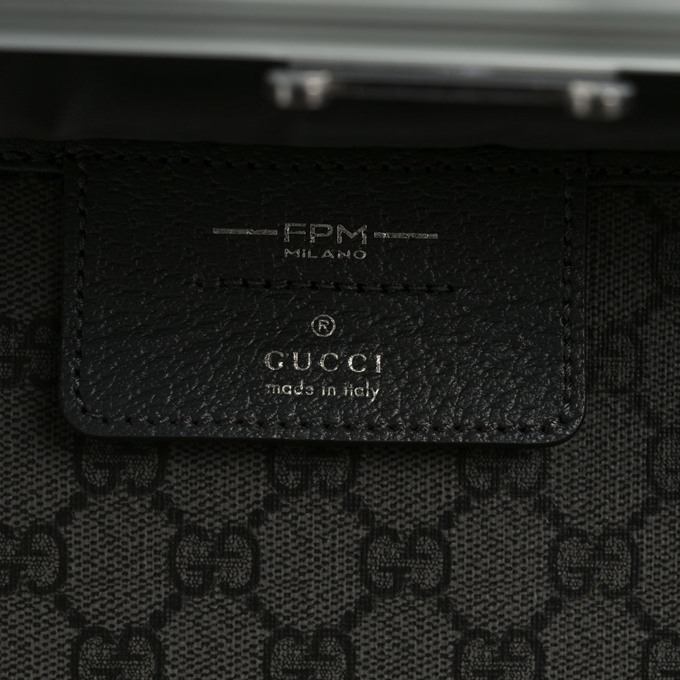 Gucci GG Supreme Monogram Aluminium Porter Medium Trolley Suitcase ...
