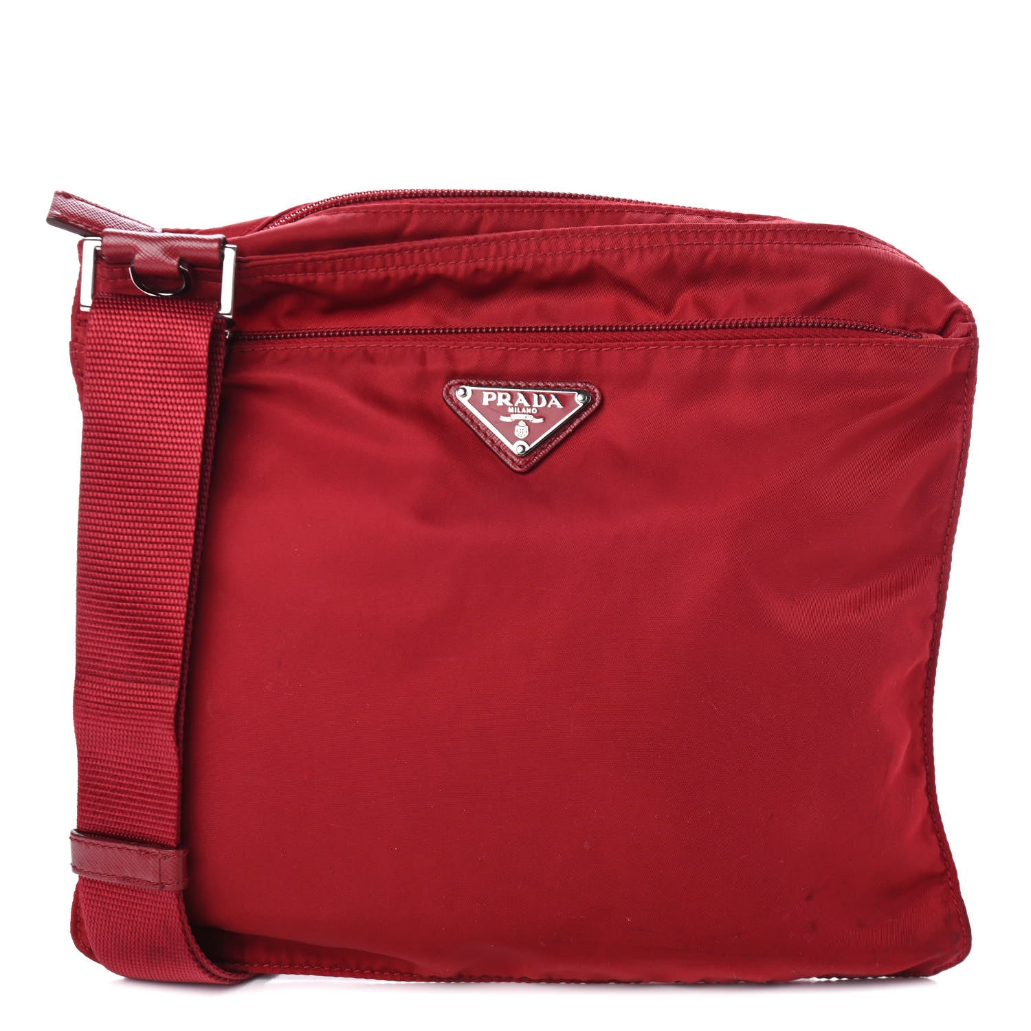 Prada Nylon Vela Flat Messenger Bag Fuoco 805225 – FASHIONPHILE