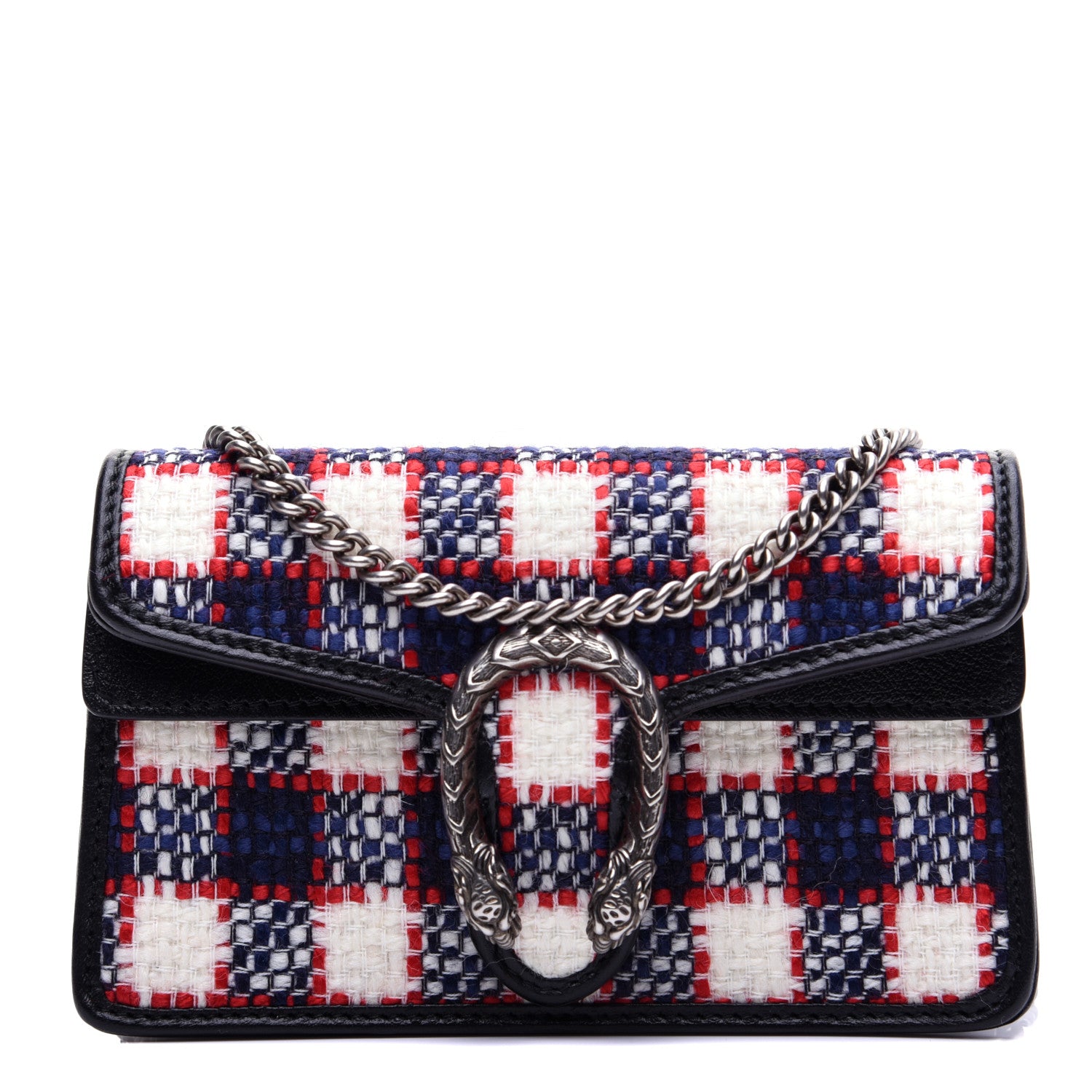 Gucci Vintage Tweed Check Super Mini Dionysus Shoulder Bag White ...
