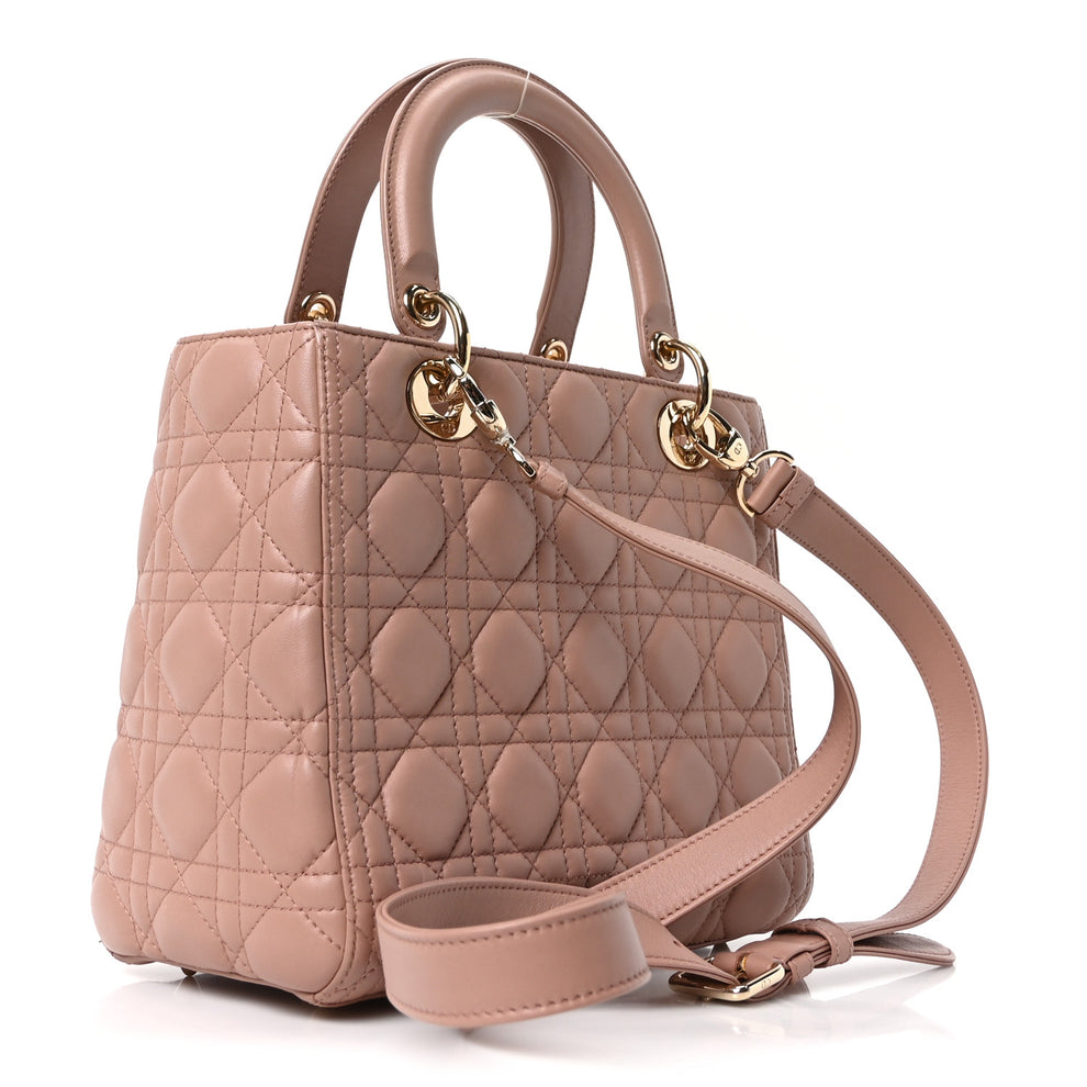 Christian Dior Lambskin Cannage Medium Lady Dior Fard 1775230 ...