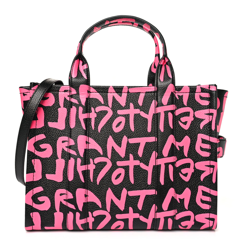 Marc Jacobs X STEPHEN SPROUSE Grained Calfskin Medium The Tote Bag Pink 1783418 – FASHIONPHILE