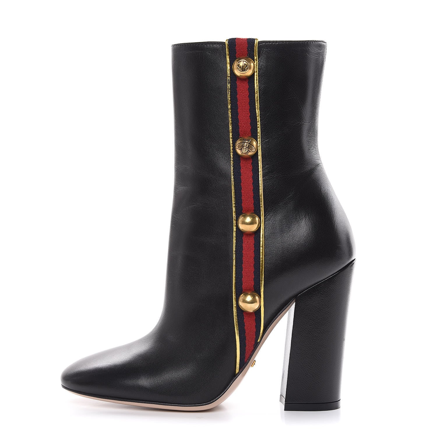 Gucci Malaga Kid Web Carly Mid Calf Boots 37 Black 461456 – FASHIONPHILE