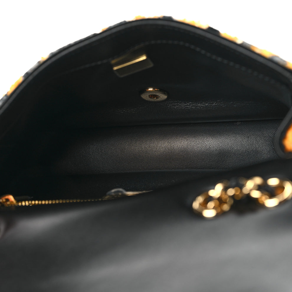 Chanel Sequin Cheetah Print Flap Black Yellow 1903923 – FASHIONPHILE