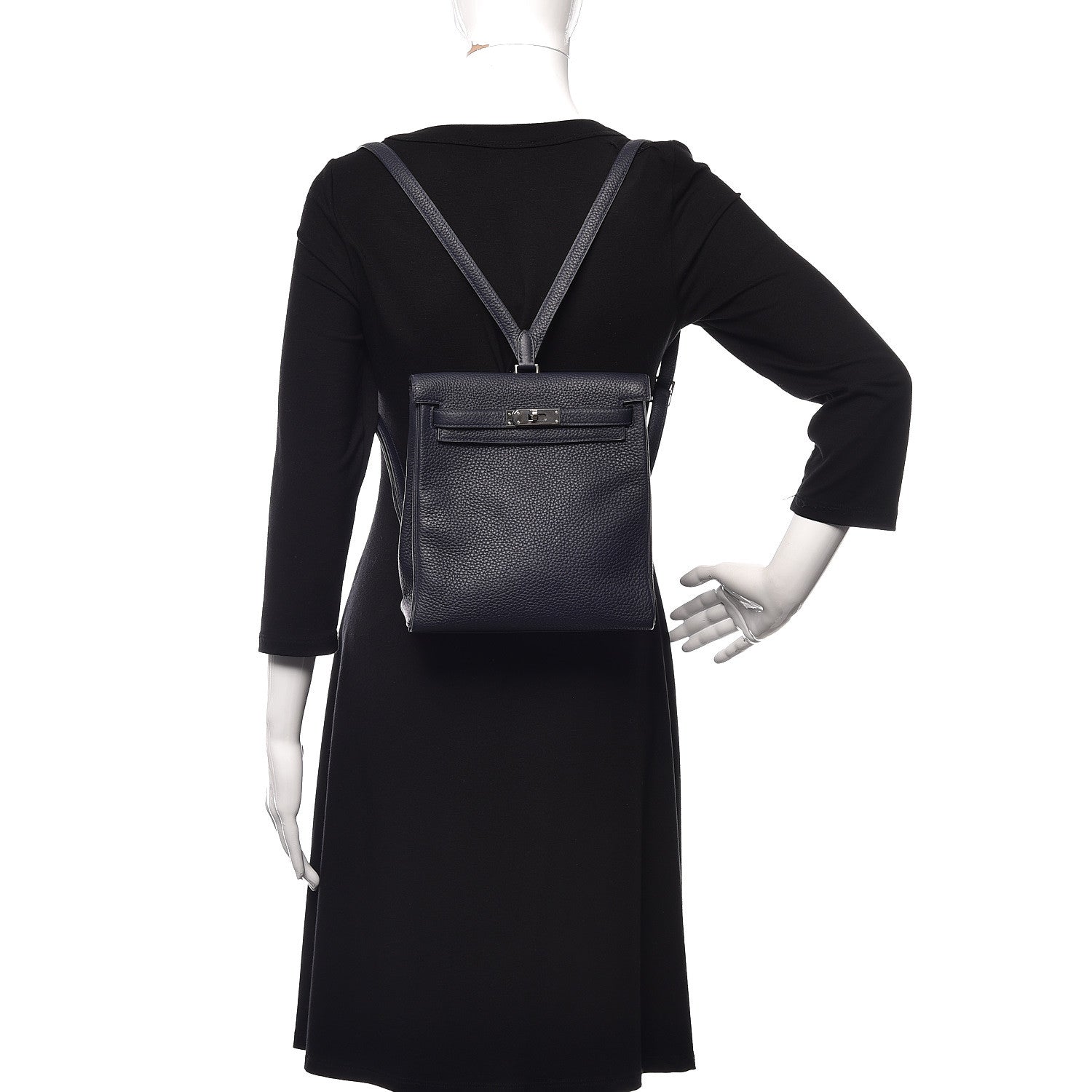 Hermes Taurillon Clemence Kelly Ado Backpack Bleu Nuit 923450 ...