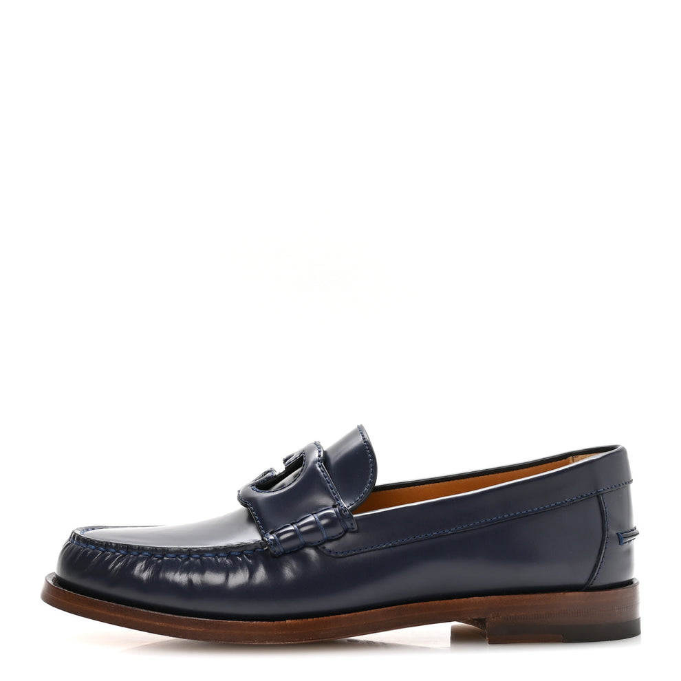 Gucci Calfskin Mens Interlocking G Millennial Ribot Loafers 8 Blue ...