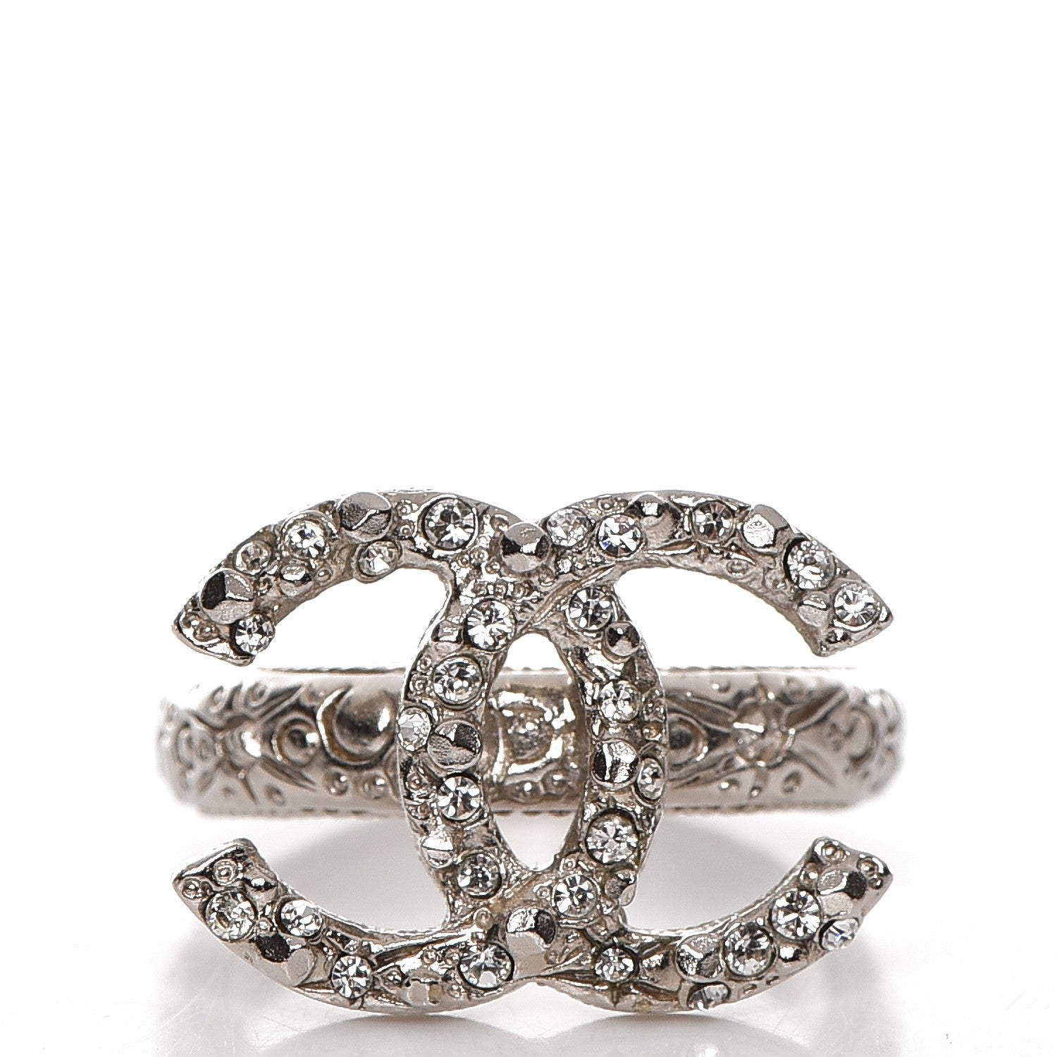 Chanel Crystal CC Ring 6 Silver 232731 – FASHIONPHILE