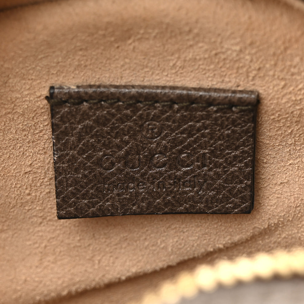 Gucci GG Supreme Monogram Web Mini Ophidia Round Shoulder Bag Brown ...